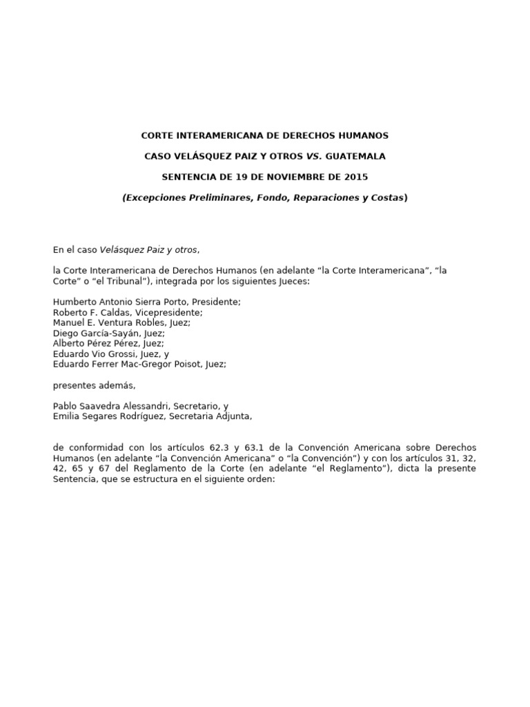 Velasquez Paiz Vrs Guatemala | PDF | Justicia | Crimen y violencia