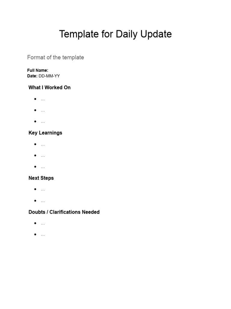 Template for Daily Update | PDF