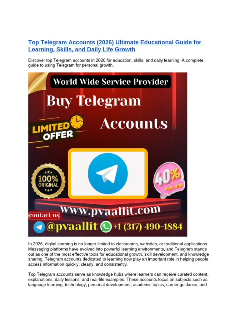 Top Telegram Accounts for Learning 2026 | PDF | Learning | Knowledge