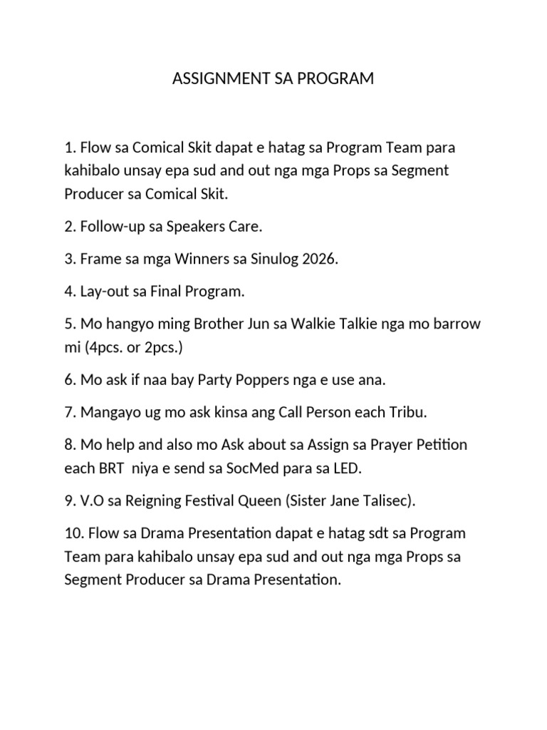 Assignment Sa Program | PDF