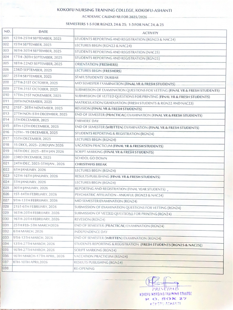 Academic Calendar 20252026 | PDF