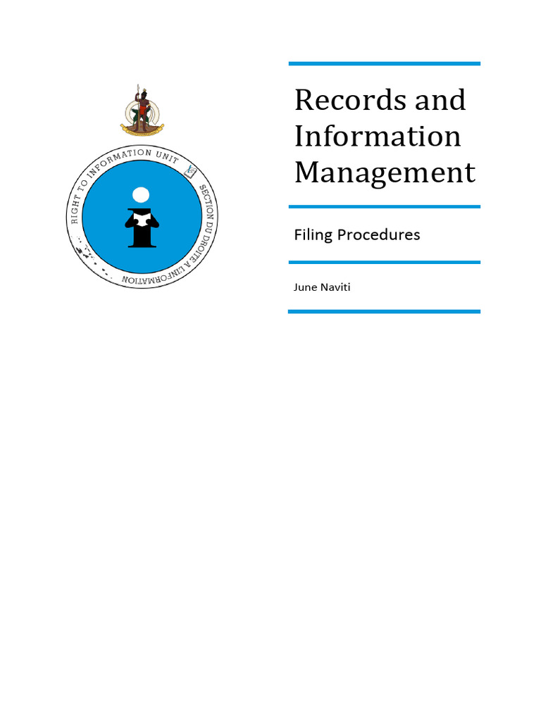 RTI Unit Records Management Guidelines | PDF | Records Management ...