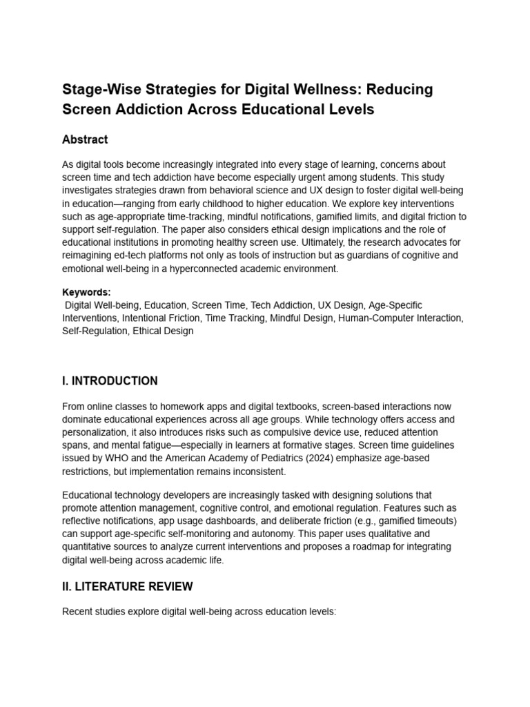 Digital Wellness Strategies in Education | PDF | Educational Technology ...