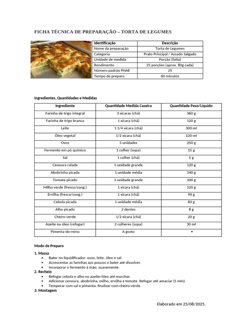 FICHA TÉCNICA FRANGO CREME DE MILHO EDITAVEL | PDF | Milho | Alimentos