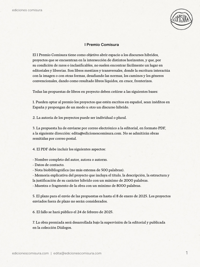 I Premio Comisura | PDF