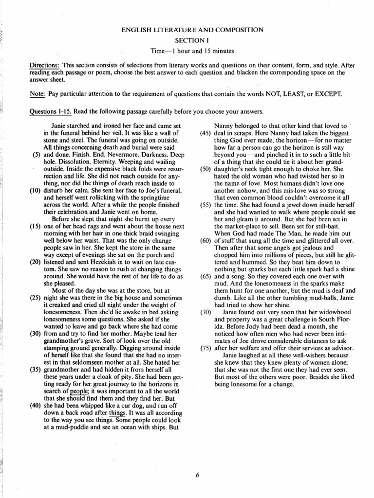 AP Lit 1987 (FR Sample Ans & Exp*) | PDF