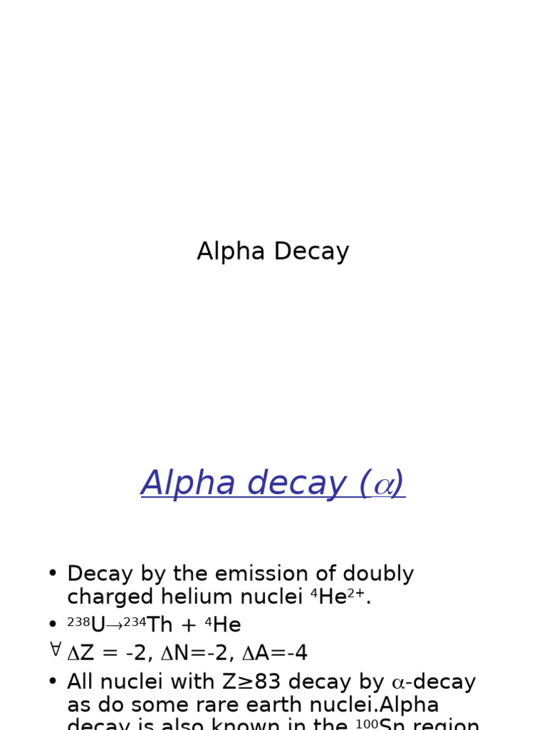 Alpha Decay 1 | PDF | Radioactive Decay | Atomic Nucleus