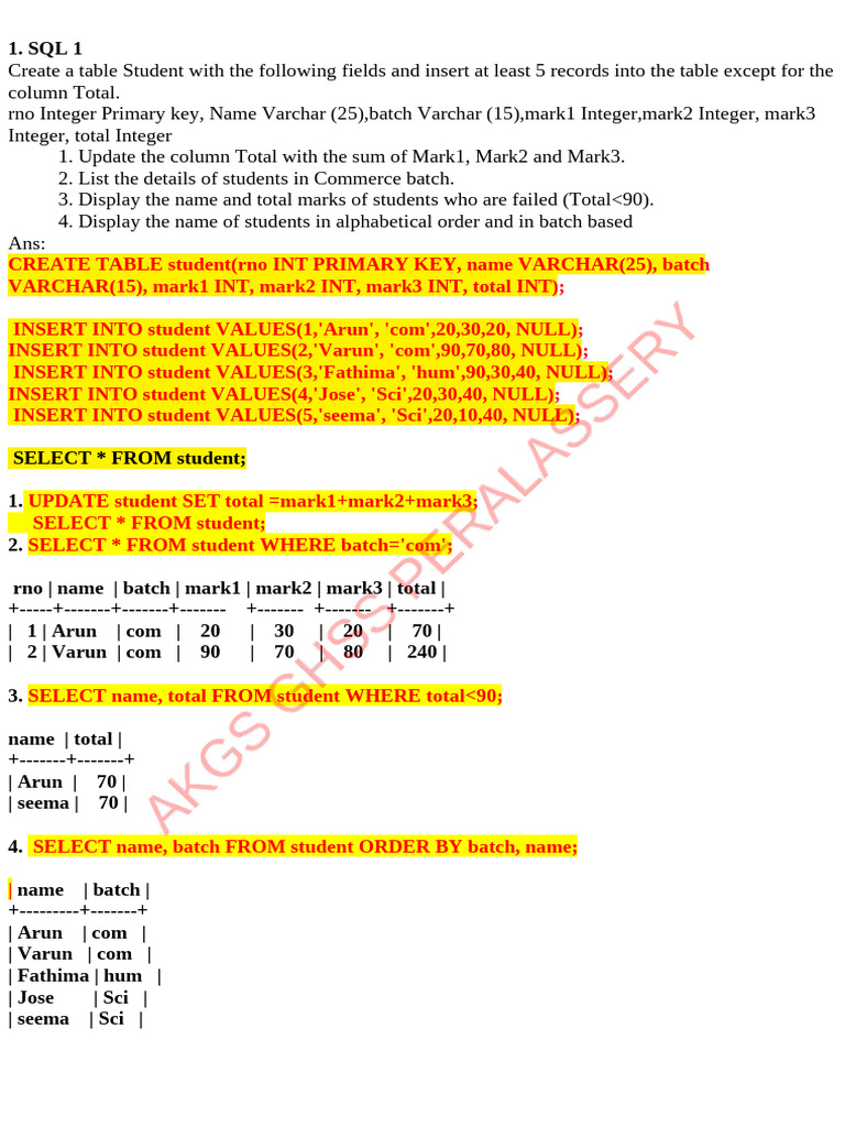 mysql lab (1) | PDF | Databases | Data Management Software