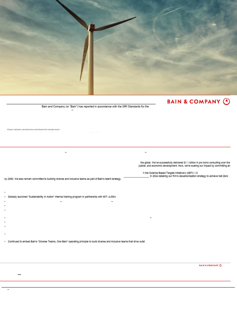 Bain 2024 GRI Sustainability Report | PDF | Supply Chain | Sustainability
