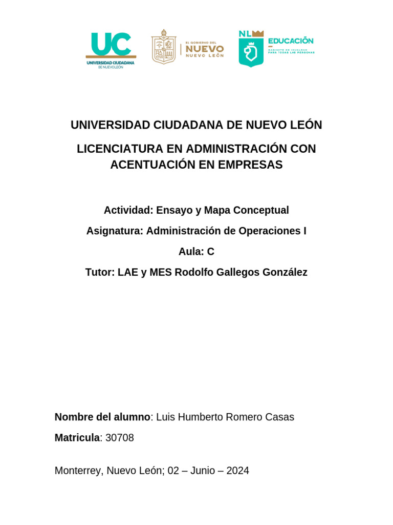Act 2-. Ensayo y Mapa Conceptual LHRC | PDF | Calidad (comercial) | Business