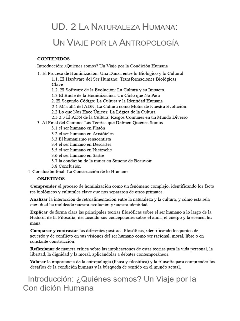 UD 2 La Naturaleza Humana | PDF | Alma | René Descartes