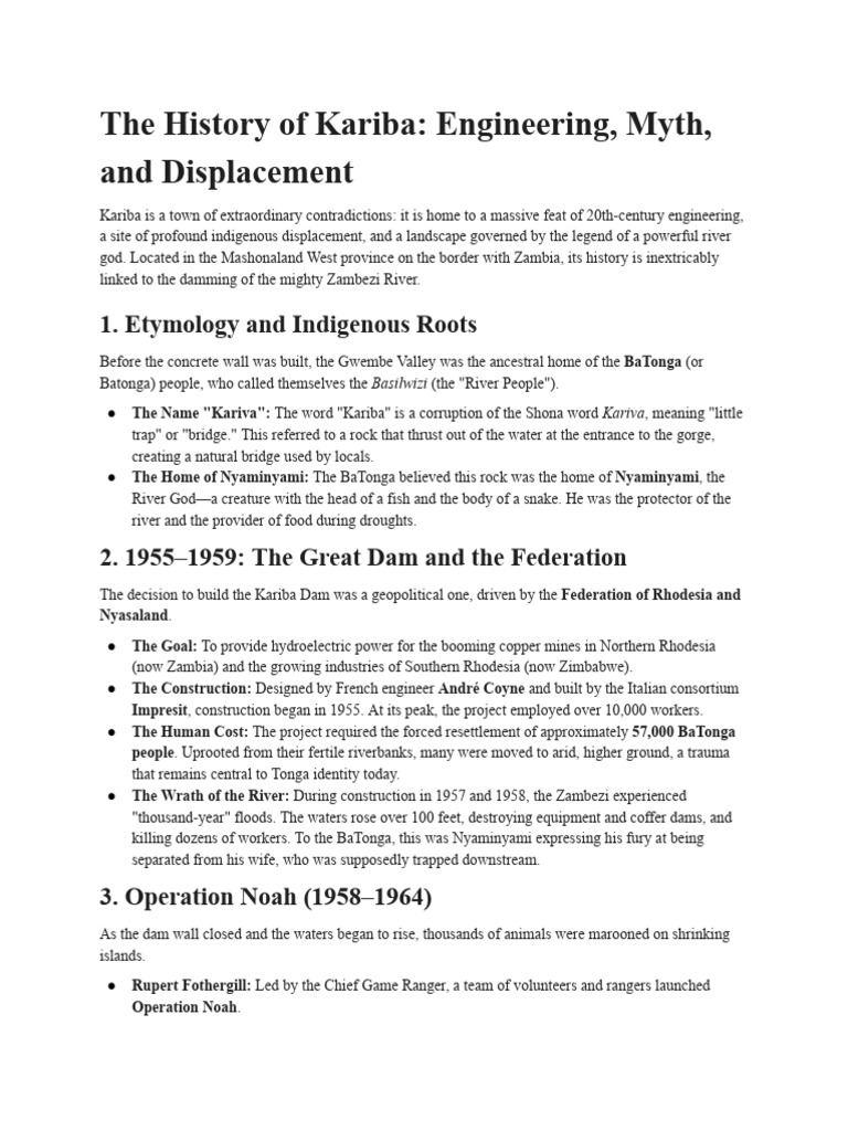 History of Kariba | PDF