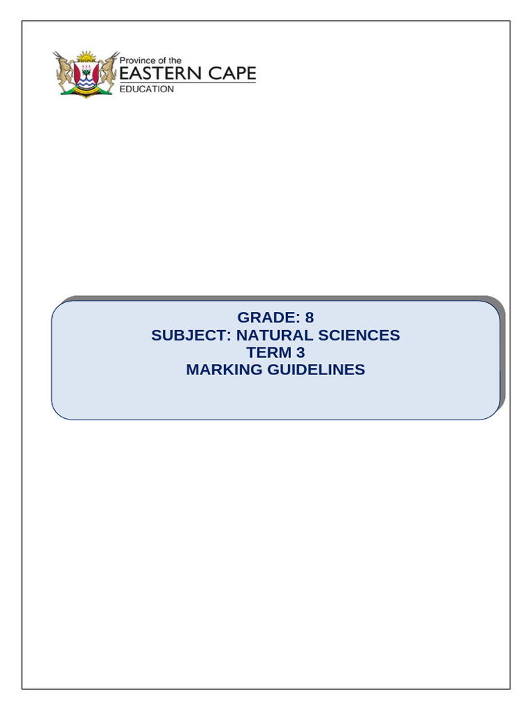 Grade 8 Natural Sciences Marking Guide | PDF | Series And Parallel ...