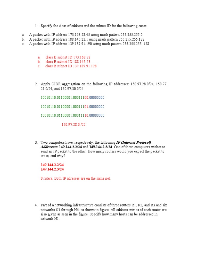 PracticalProblems&Solutions Subnetting | PDF | Internet Protocols | Ip ...