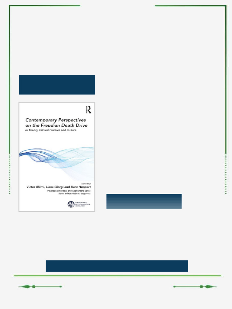 Contemporary Perspectives on the Freudian Death Drive In Theory ...