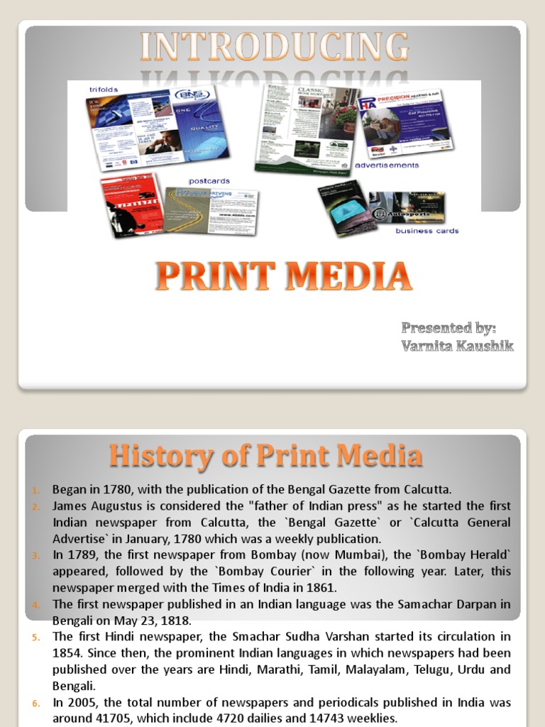 Evolution of Print Media in India | PDF | Newspaper Circulation ...