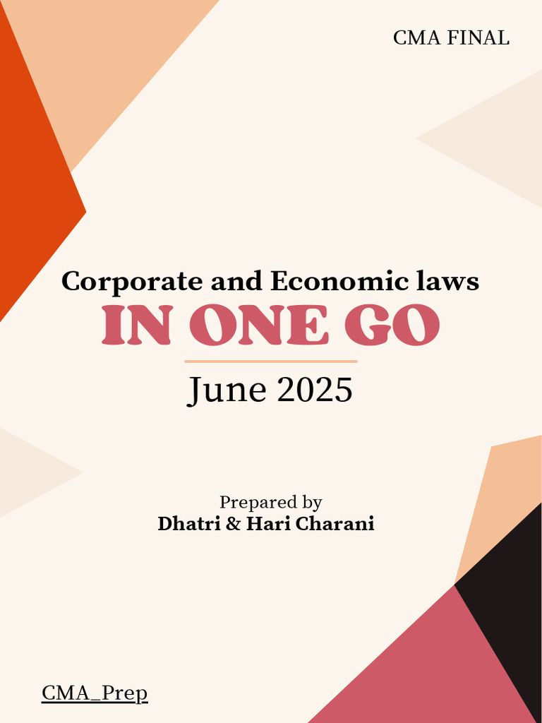 Corporate & Economic Laws - Everything in One Go Notes | PDF | Articles ...
