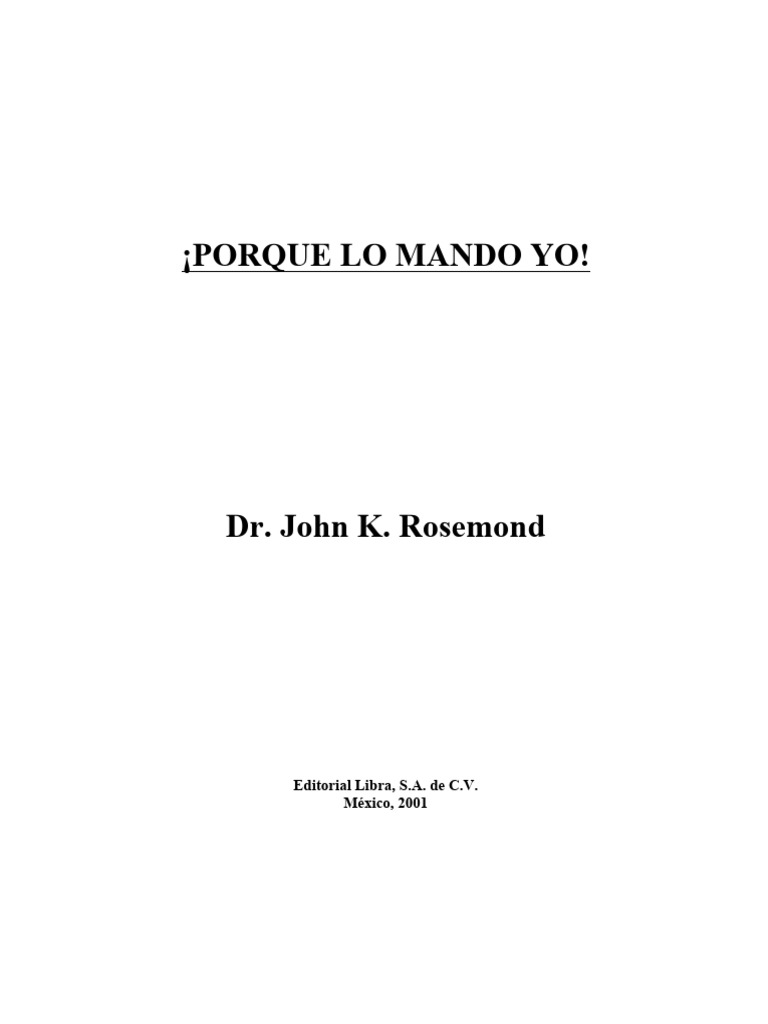 ¡PORQUE LO MANDO YO! | PDF