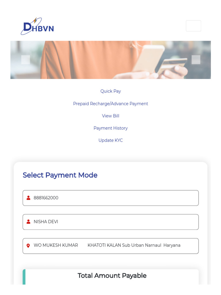 DHBVN Online Bill Payment Options | PDF