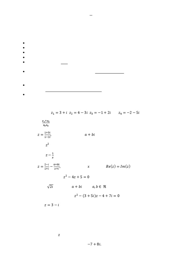 MATH 0200 Assignment 1: Complex Numbers | PDF | Equations | Complex Number