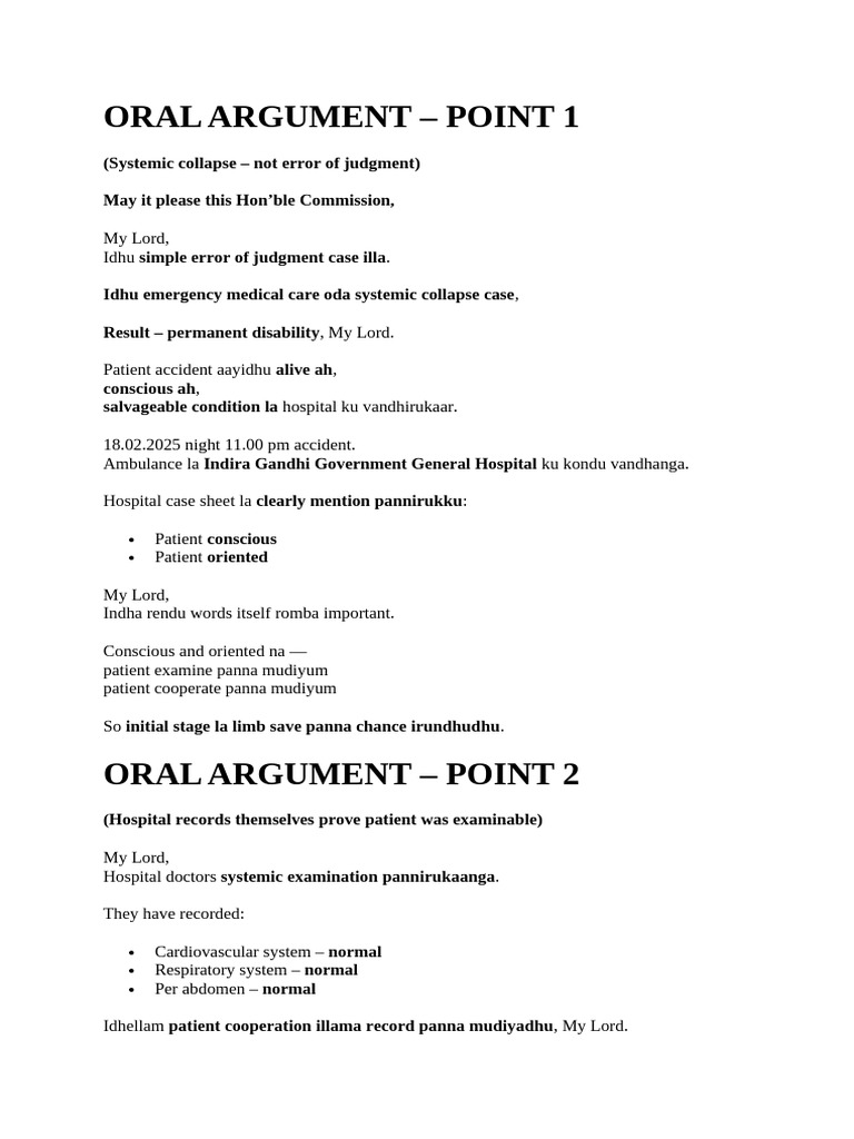 My Version of Oral Argument | PDF | Pulse | Medical Specialties
