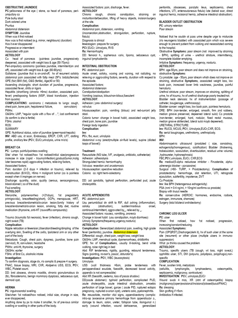 Surgery Clerking Format | PDF | Constipation | Hemorrhoid