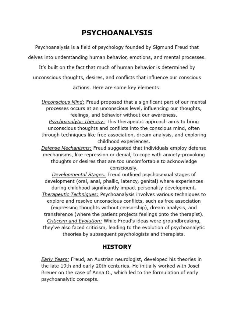 Psychoanalysis | PDF | Psychoanalysis | Sigmund Freud