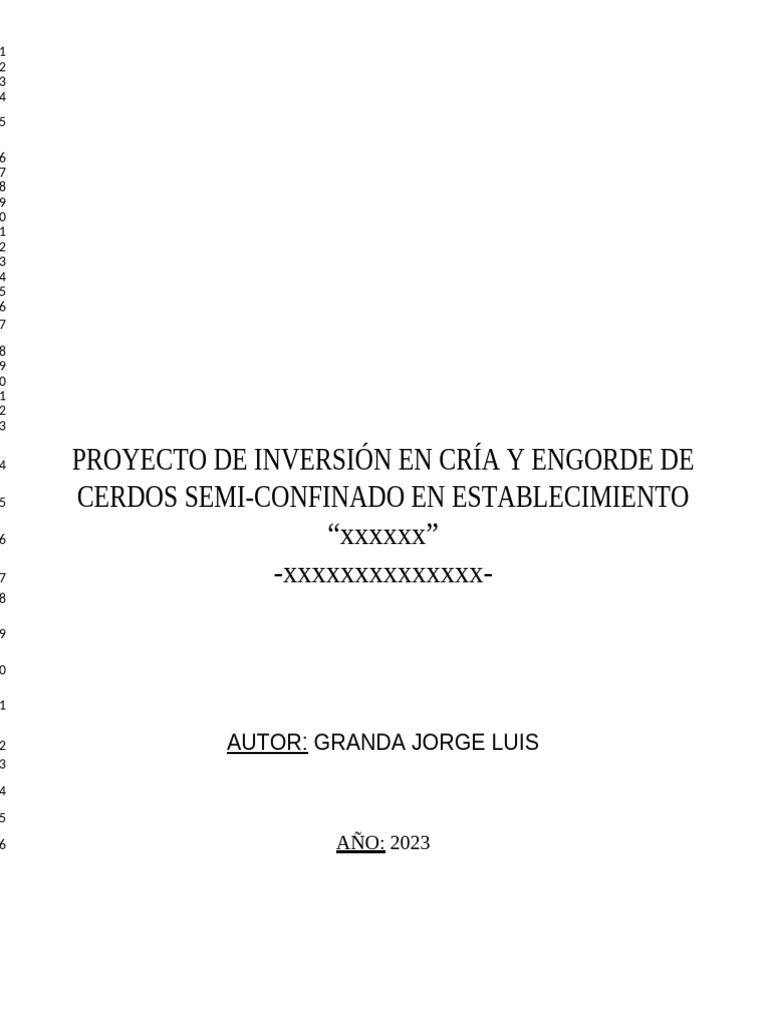 proyecto cria de cerdos | PDF | Mercado (economía) | Clima