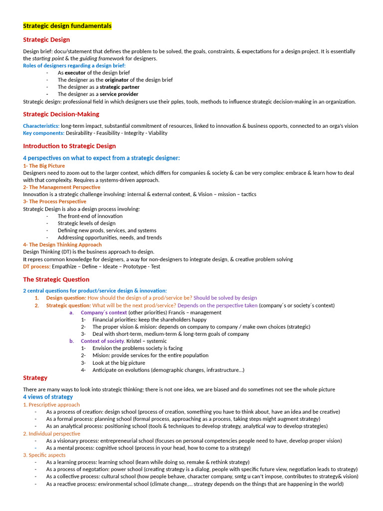 Strategic Design Fundamentals | PDF | Innovation | Business Model