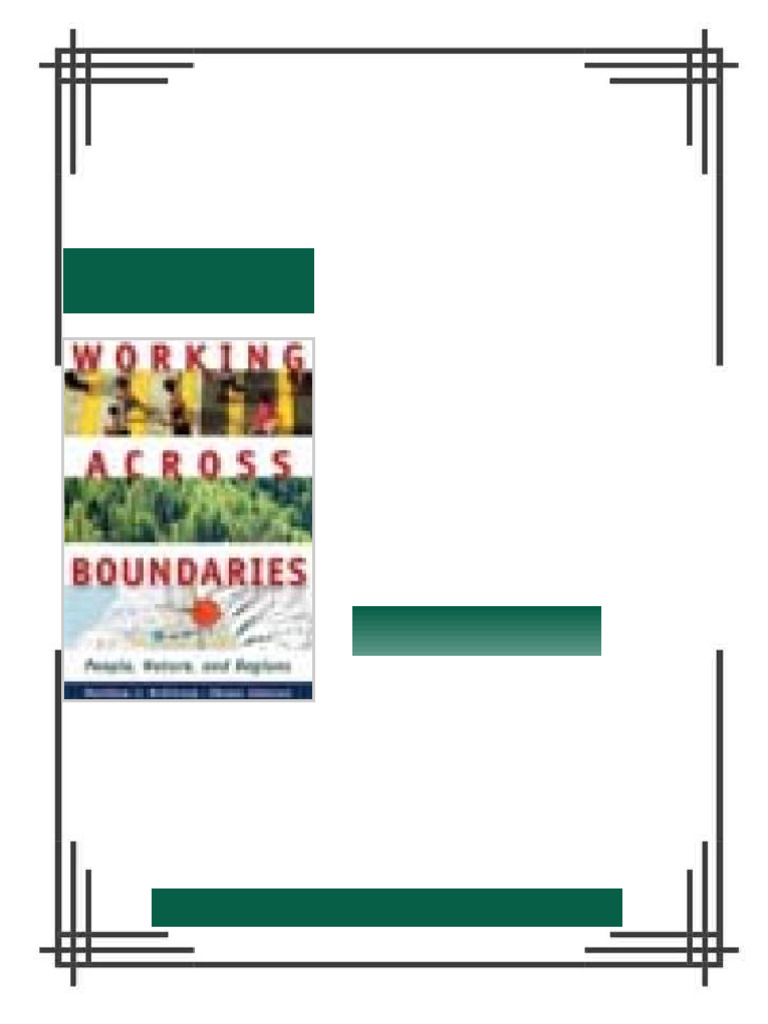 Working Across Boundaries People Nature and Regions 1st Edition Matthew ...