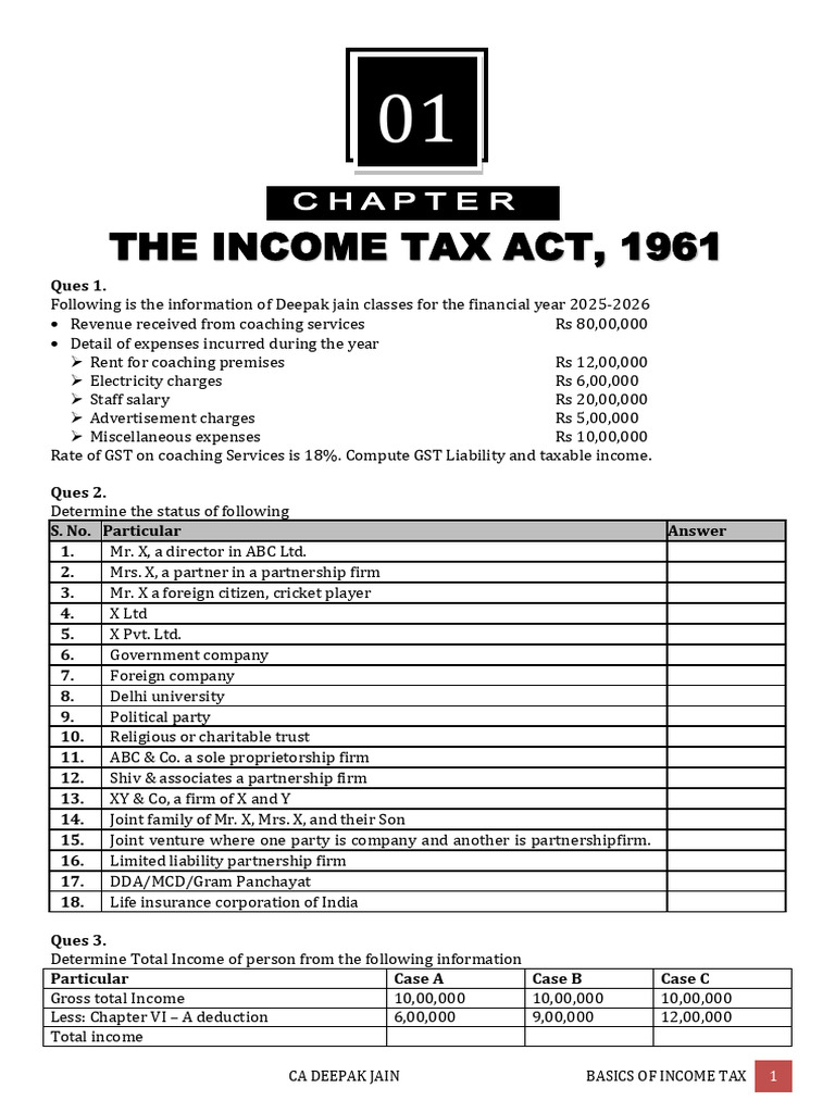 01-Basic Concepts (1) | PDF | Income Tax | Taxes
