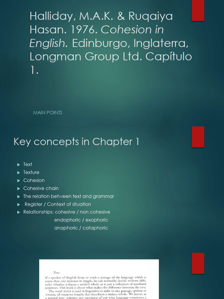 Understanding Cohesion in English Texts | PDF