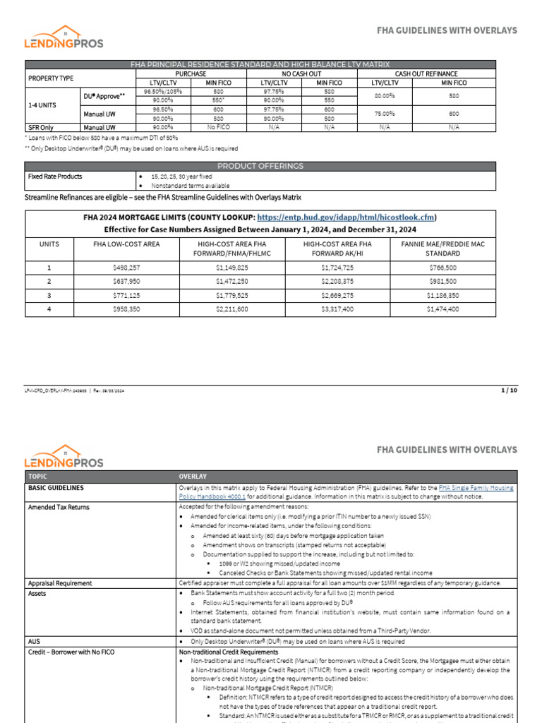 No Fico FHA option | PDF | Loan To Value Ratio | Federal Housing ...