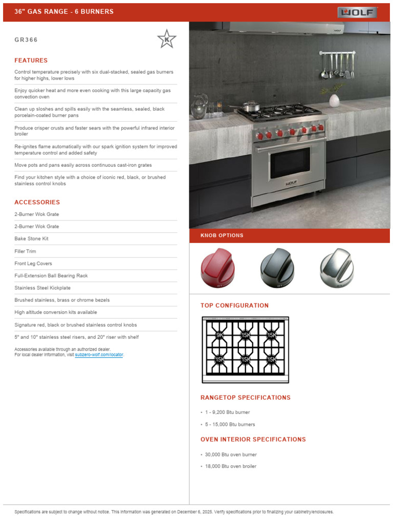 Wolf Qr Sheet Gr366 | PDF | Oven | Cookware And Bakeware