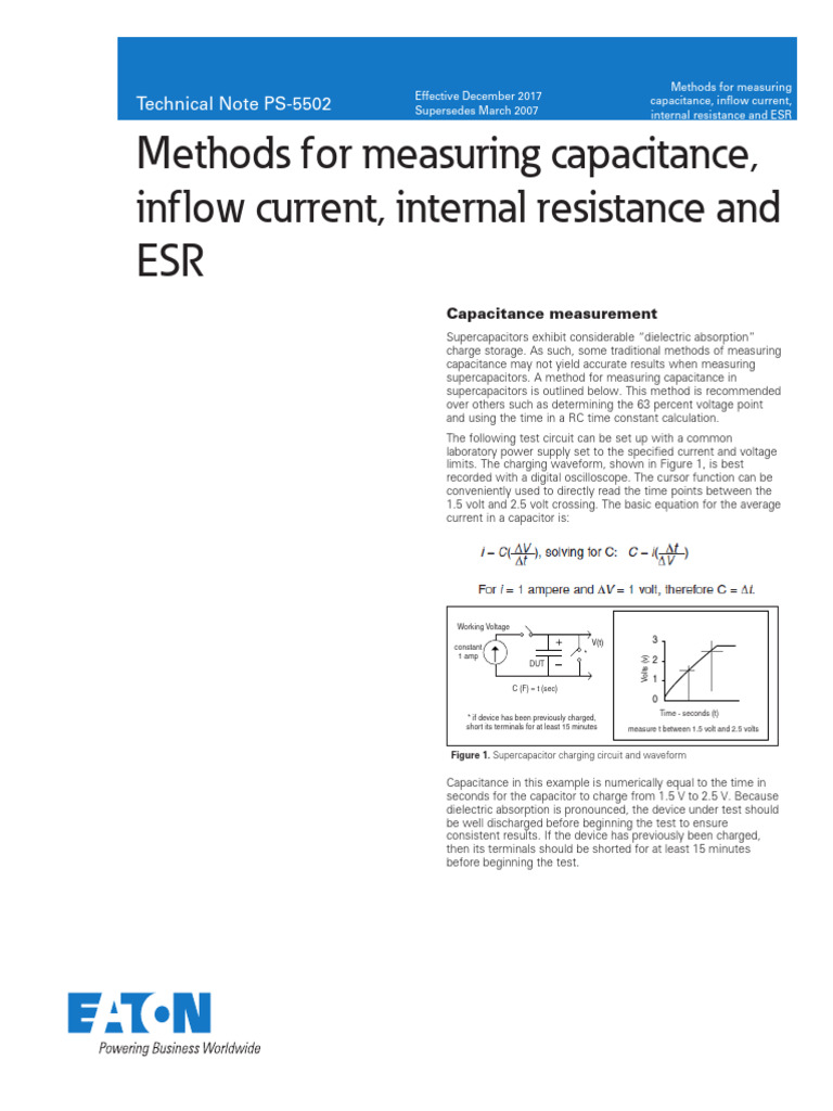 Eaton Measuring Capacitance Inflow Current Internal Resistance Esr ...