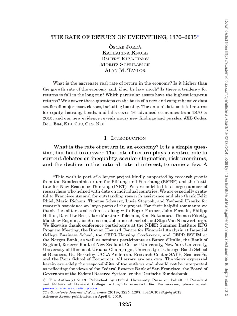 1-2 the Rate of Return on Everything 1870 to 2015 | PDF