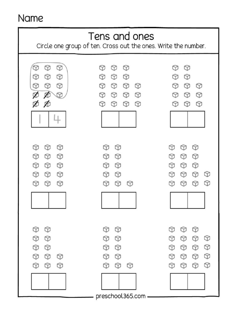 Kindergarten Place Values Tens and Ones Activity 6c | PDF