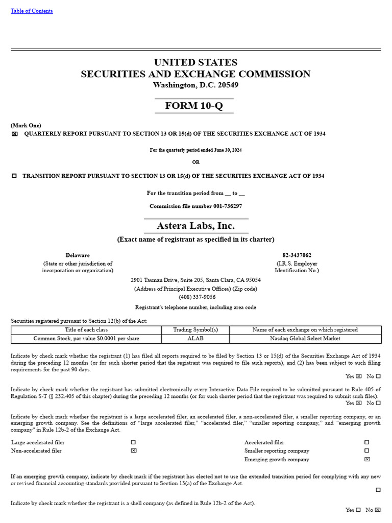 United States Securities and Exchange Commission FORM 10-Q: Washington ...