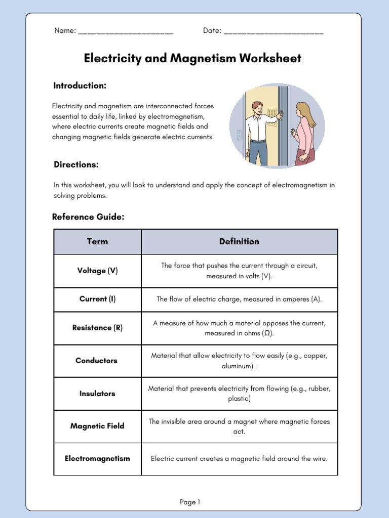 Electricity and Magnetism Terms Guide | PDF