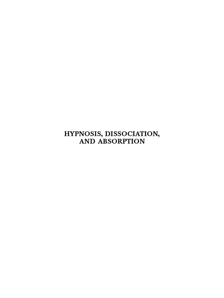 Hypnosis and Dissociation Treatment Guide | PDF | Hypnosis | Mind Control