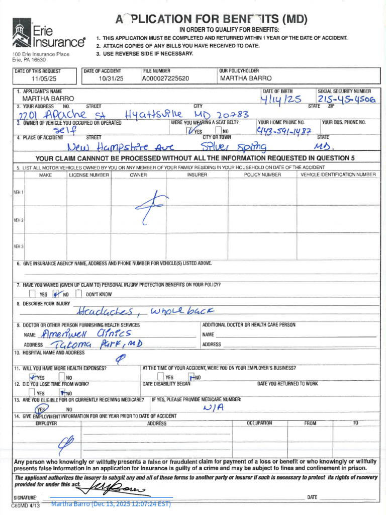 PIP APP to SIGN- Martha Barro - Signed | PDF
