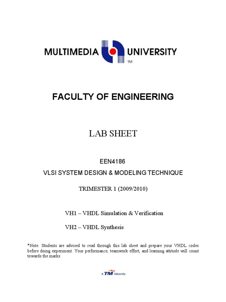 VLSI Design Lab: VHDL Projects Guide | PDF | Vhdl | Electronics
