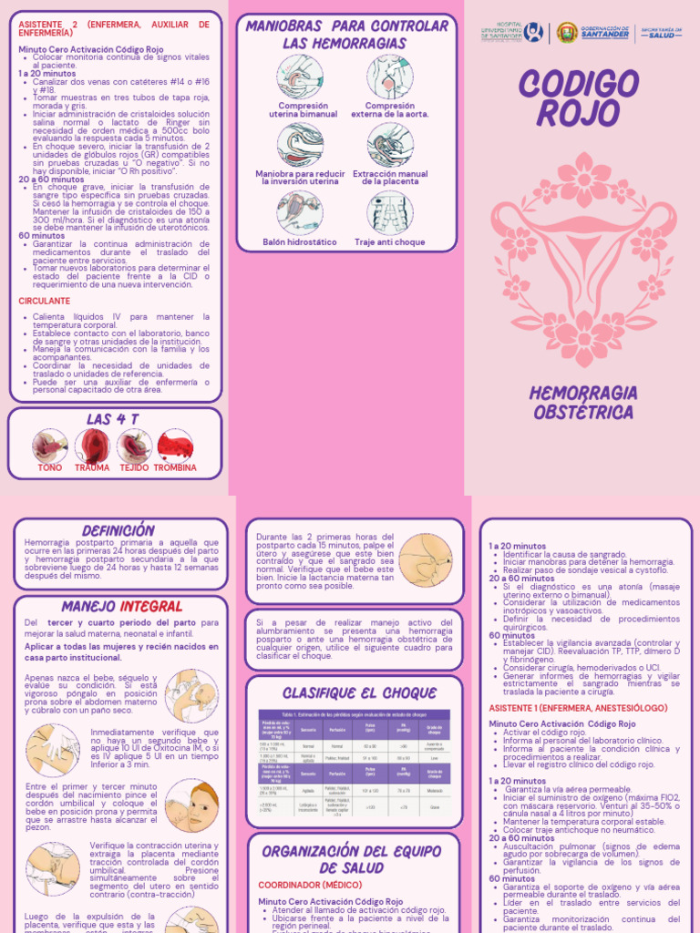 Protocolo Código Rojo Hemorragia Obstétrica | PDF | Parto ...