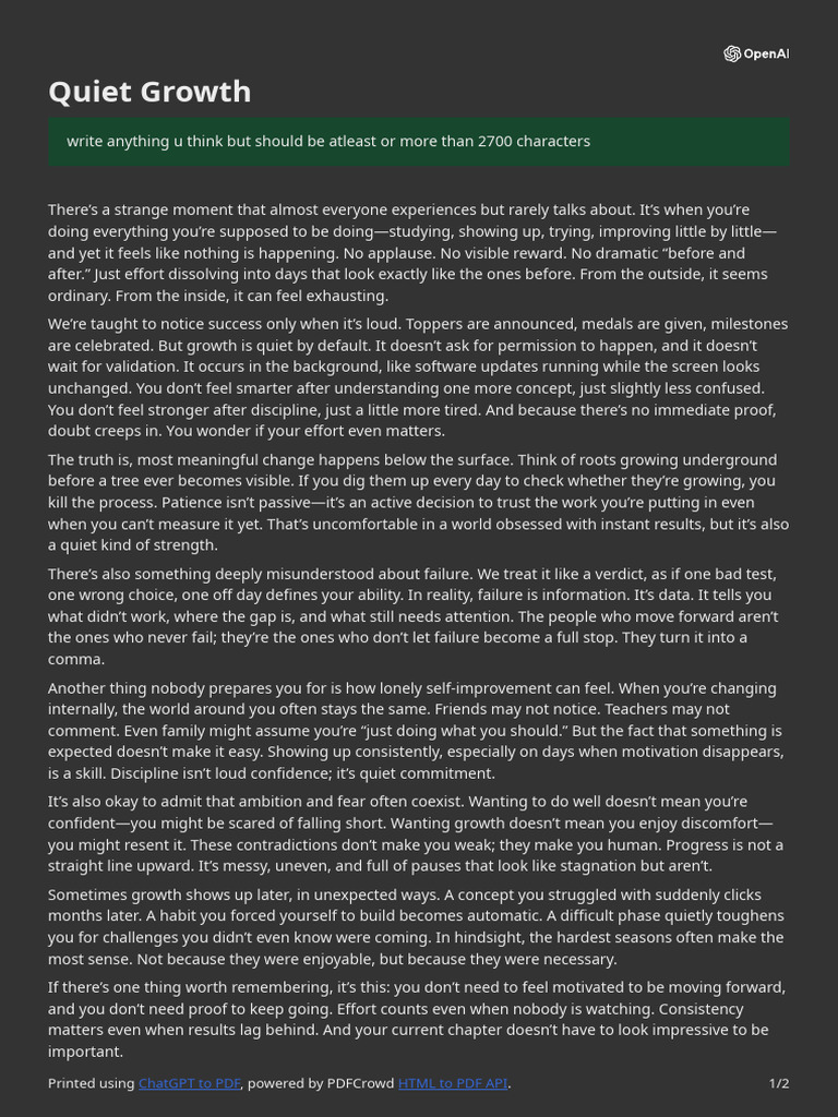 Quiet Growth | PDF