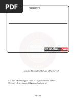 Tanzania Form One Physics Exam 2025 | PDF | Buoyancy | Density