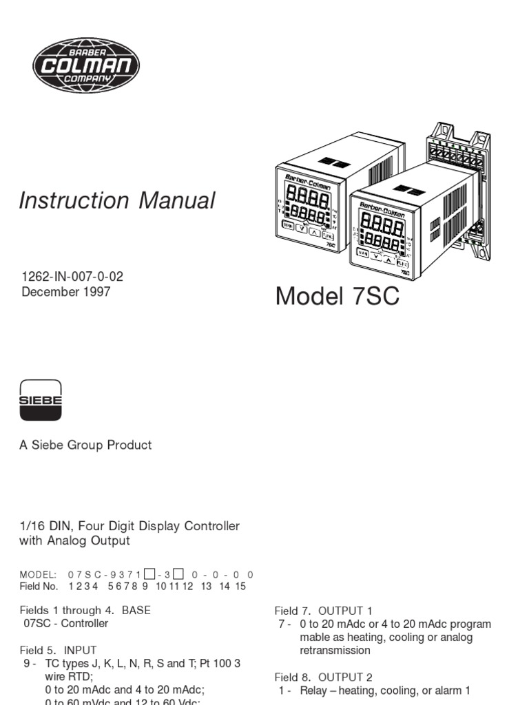 Instruction Manual: Model 7SC | PDF | Electricity | Electrical Engineering