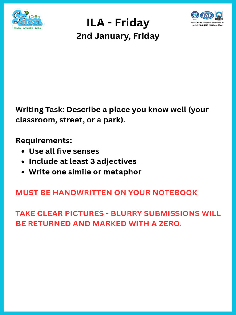 Sentence Type Writing Task | PDF