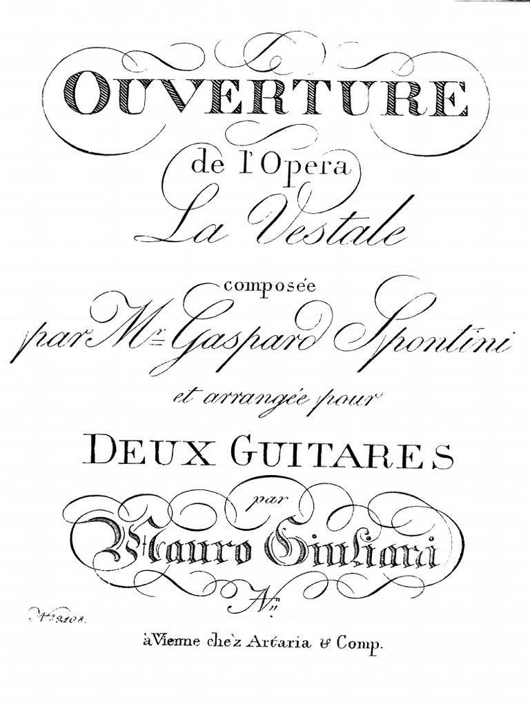 Mauro Giuliani, Sinfonia Nell'Opera Spontini's La Vestale | PDF