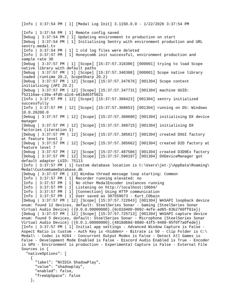 Medal Log 20260122 | PDF | File System | Solid State Drive