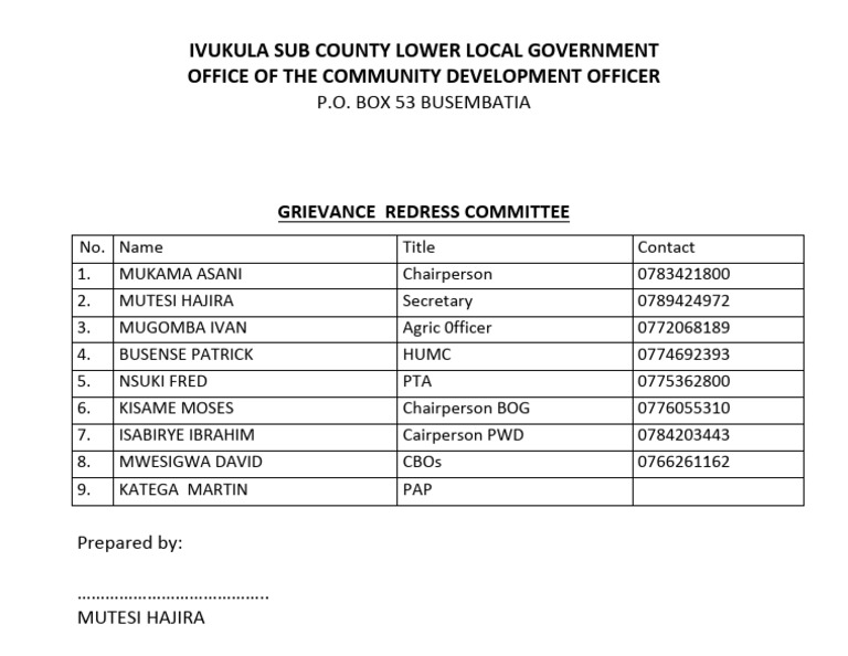 Ivukula Sub County Lower Local Government | PDF
